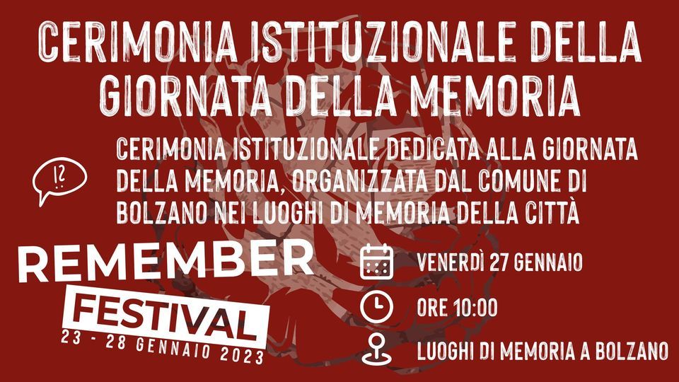 REMEMBER FESTIVAL 2023 - "Cerimonia Istituzionale della Giornata della ...