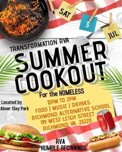 Community Summer Cookout at 119 W Leigh St, Richmond, VA 23220-3210 ...