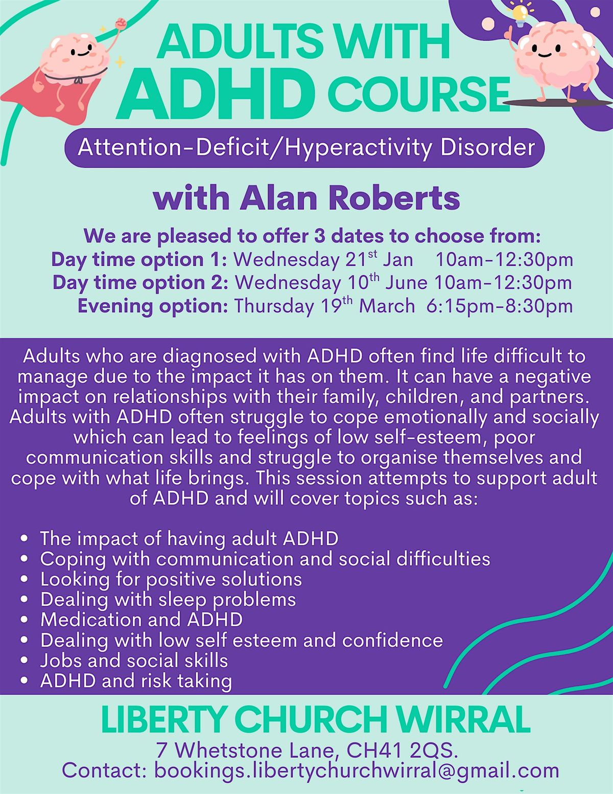 Adults ADHD awareness Training at Liberty Church Wirral, Birkenhead on ...