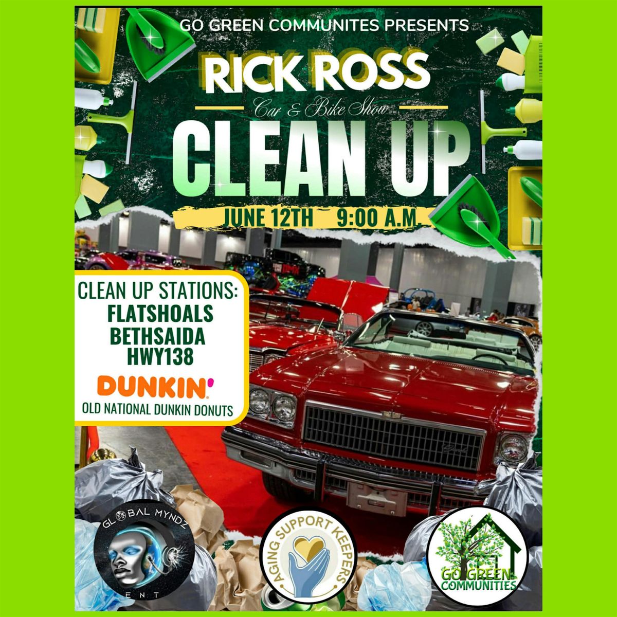 Rick Ross Car Show Clean up 2026 at Dunkin Donuts, Atlanta on 12th June ...