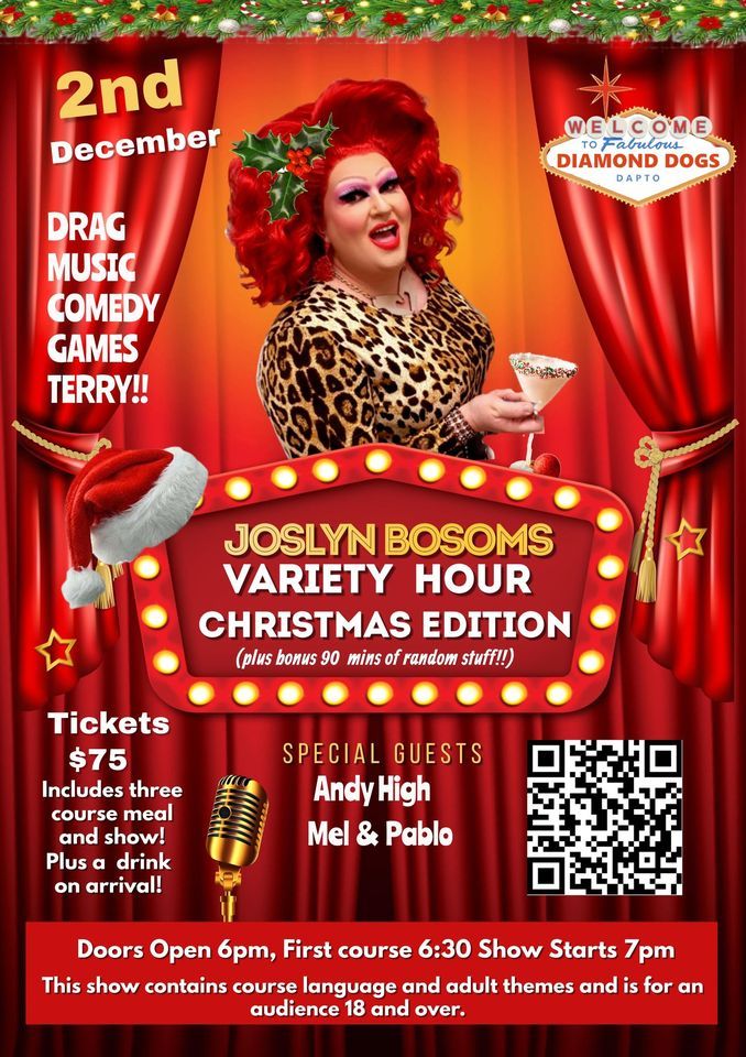 Joslyn Bosoms Variety Hour! Christmas Dinner Show at Diamond Dogs Music ...