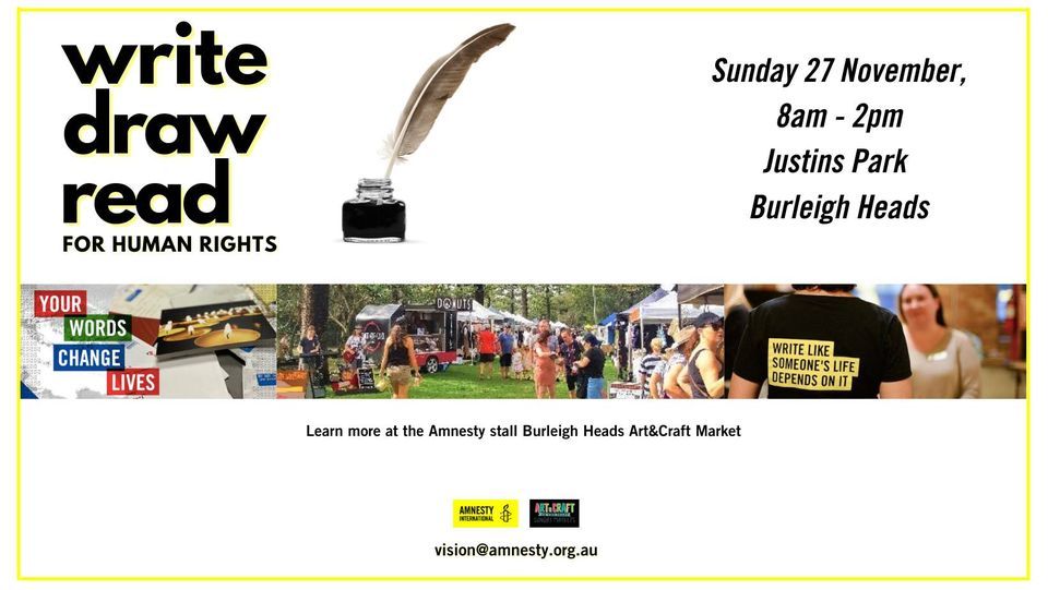 Write, Draw, Read for Human Rights (Gold Coast) at Justins Park ...