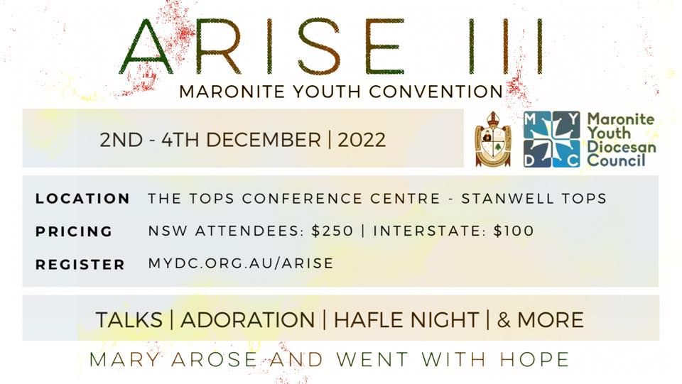 ARISE III - Maronite Youth Convention 2022 at The Tops Conference ...