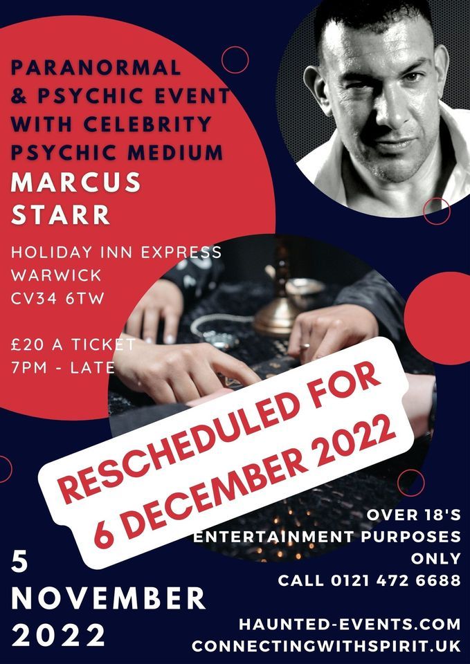 Paranormal & Psychic Event with Celebrity Psychic Marcus Starr ...
