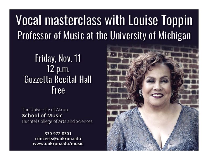 Voice Masterclass with Louise Toppin at Guzzetta Hall, Akron on 11th ...