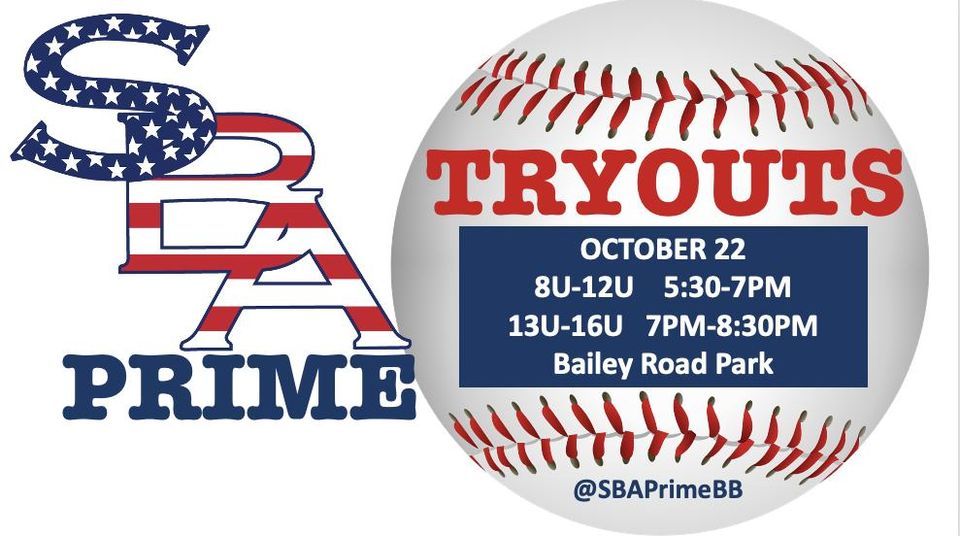 SBA Prime Baseball Tryout #2 | Bailey Road Park, Cornelius, NC ...