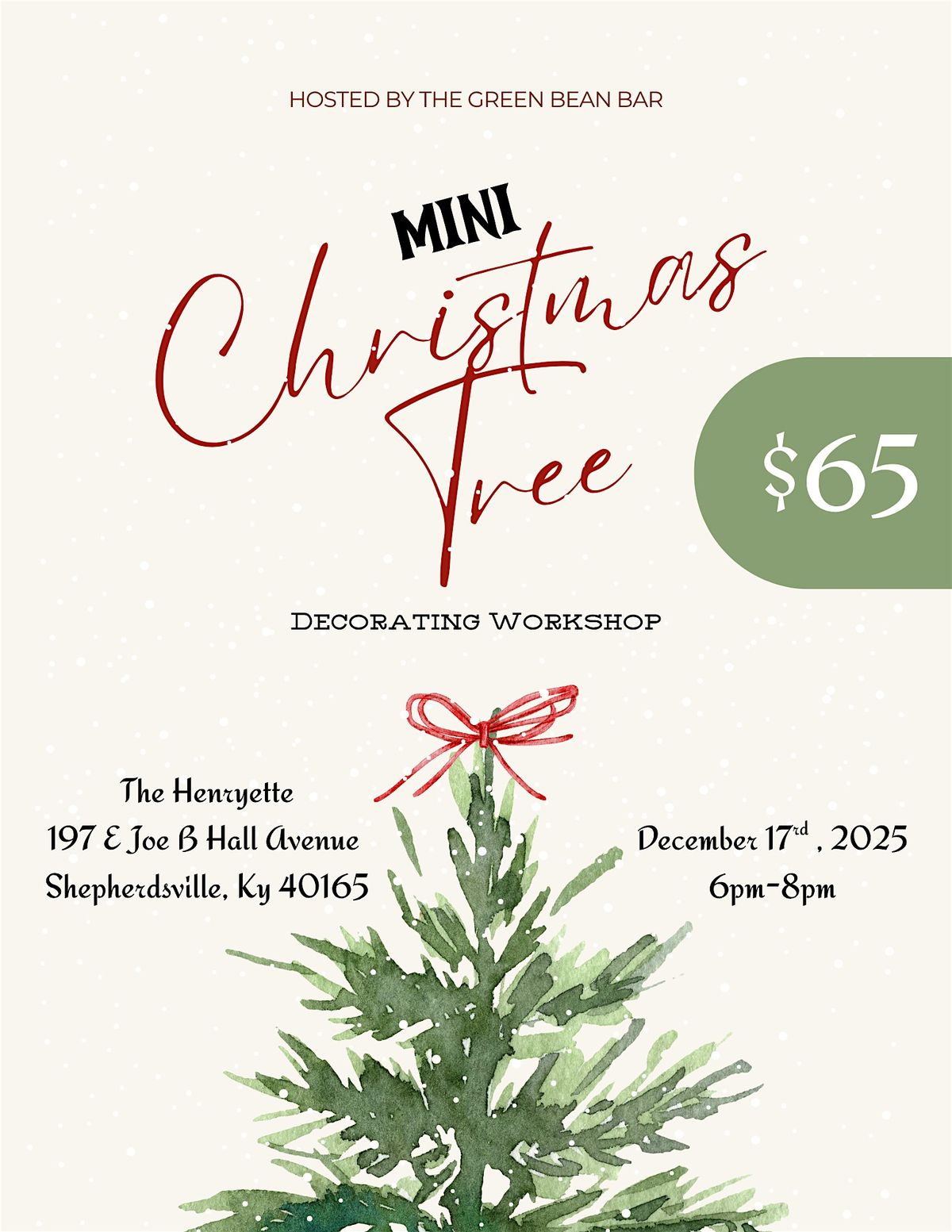 Mini Christmas Tree: Workshop at 197 E Joe B Hall Ave, Shepherdsville ...