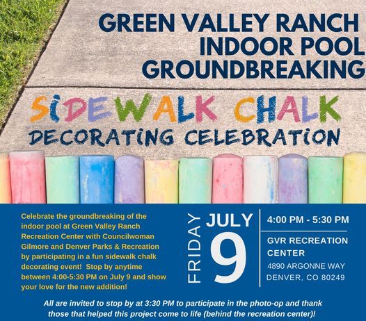 Green Valley Ranch Indoor Pool: Sidewalk Chalk Groundbreaking ...