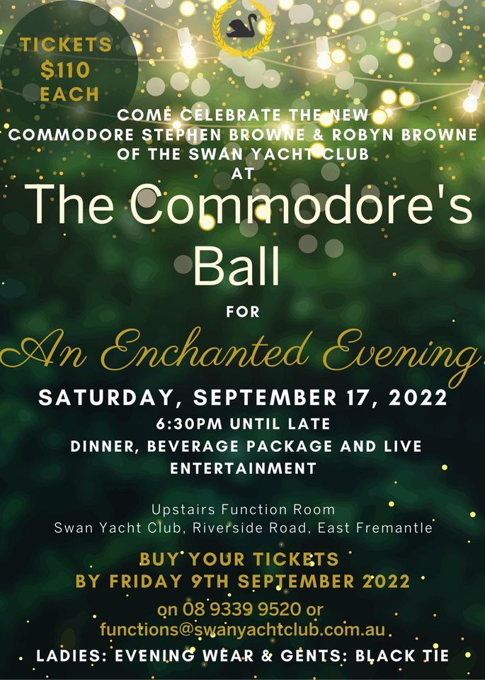 Commodores Ball (SOLD OUT) at Swan Yacht Club, Perth on 17th September ...