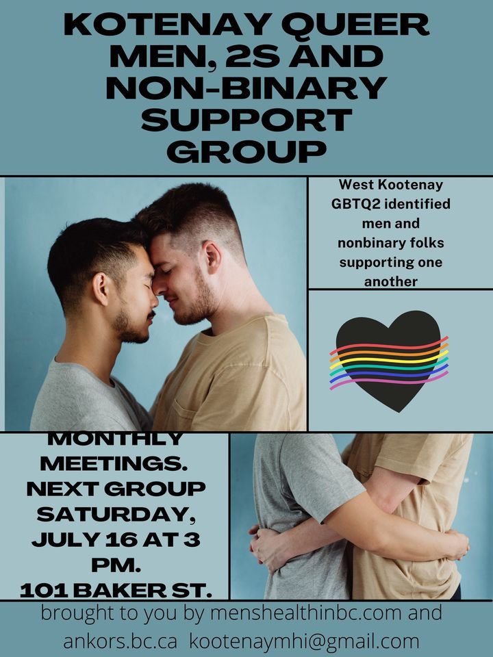2S, Queer, and Trans identified men and Non-binary Support Group | Ankors Education West, Nelson ...