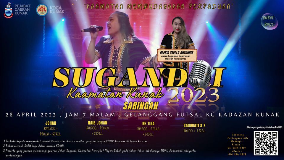 Saringan Sugandoi Kaamatan Daerah Kunak 2023 | Kampung Kadazan Kunak ...