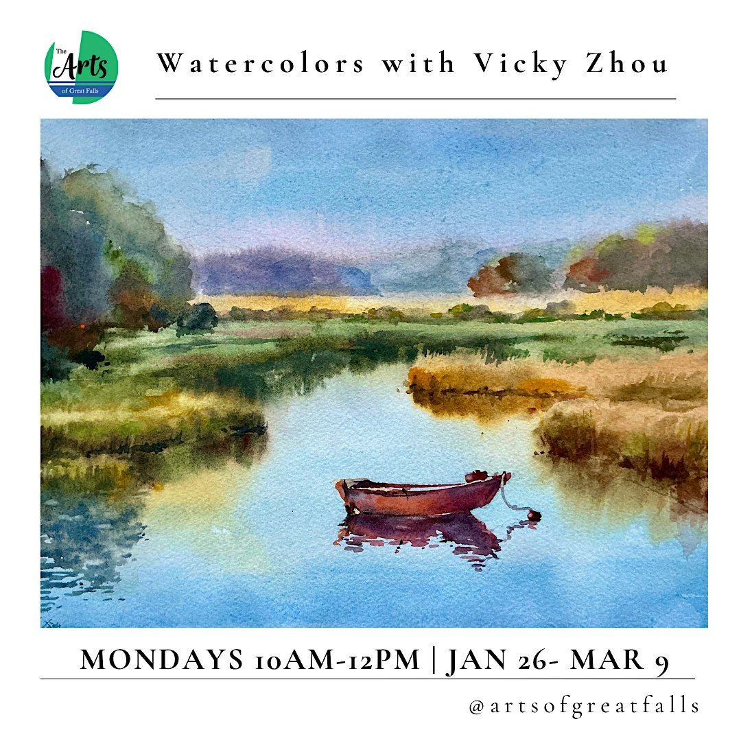 Watercolors with Vicky Zhou at The Arts of Great Falls on 26th January, 2026