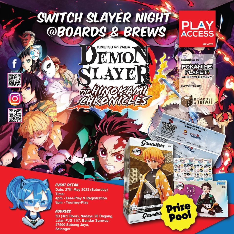 Switch Slayer Night @Boards & Brews - Demon Slayer Nintendo Switch ...