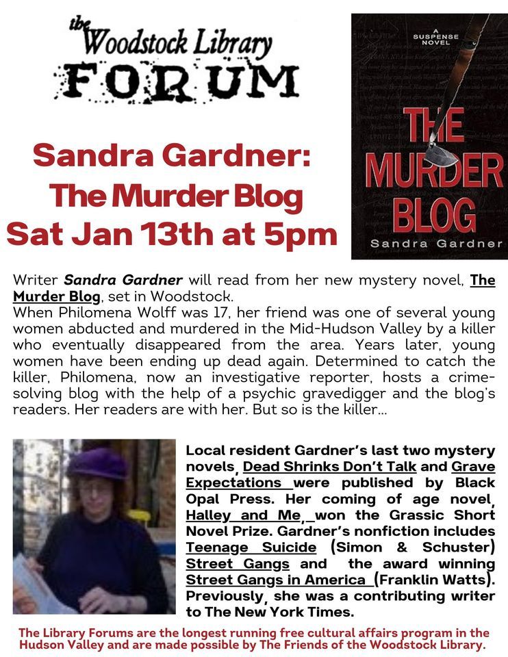 Library Forum: Sandra Gardner - The Murder Blog | 5 Library Ln ...