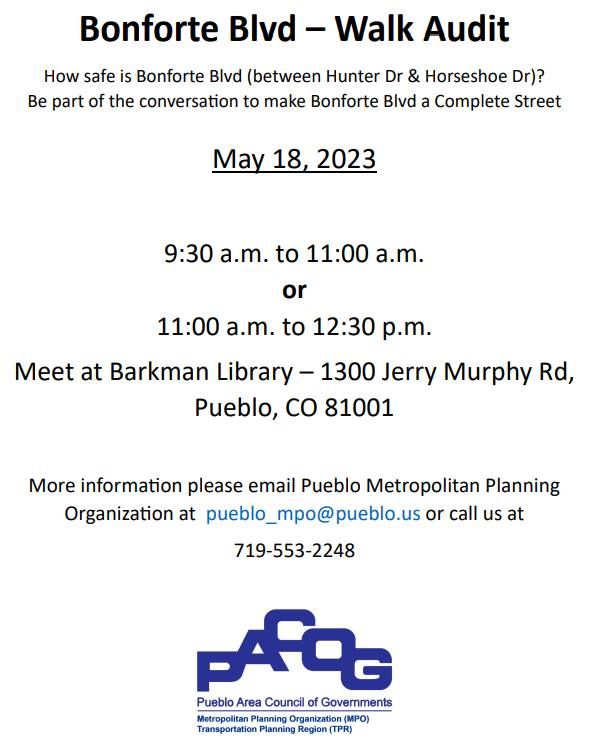 Walk Audit for Bonforte Blvd (between Hunter and Horseshoe) at Barkman ...
