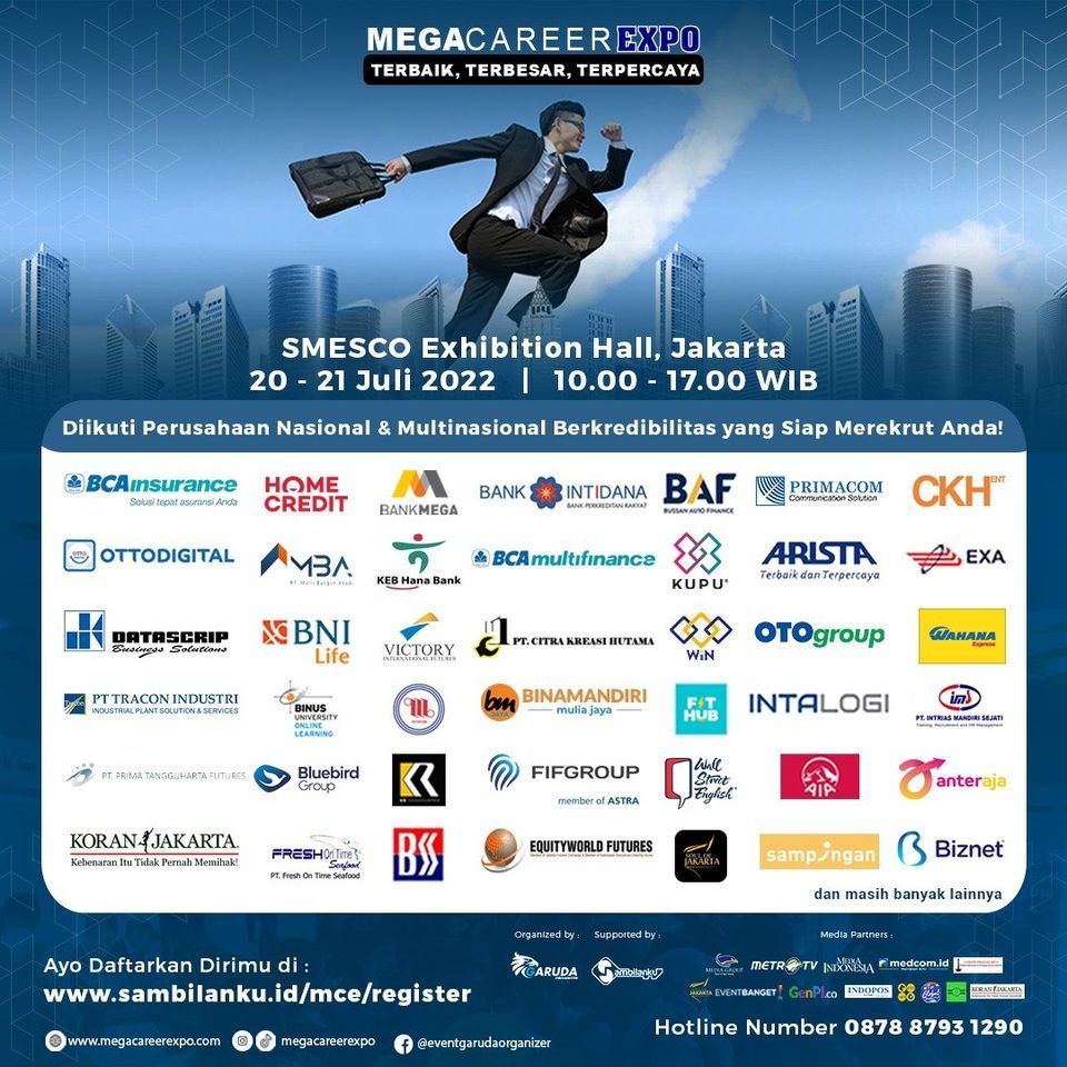Mega Career Expo 2022 Jakarta | Smesco wedding hall, Jakarta, JK | July ...