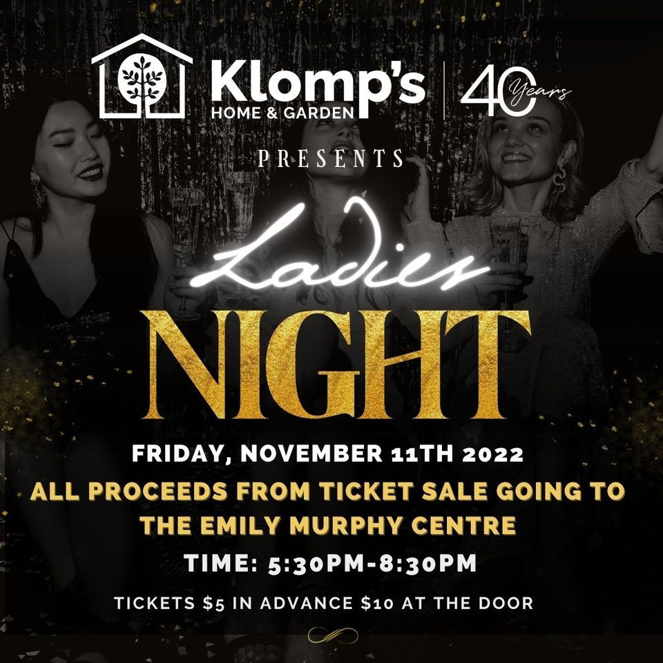 Annual Ladies Night 2022 at Klomps Home & Garden, Stratford on 11th ...