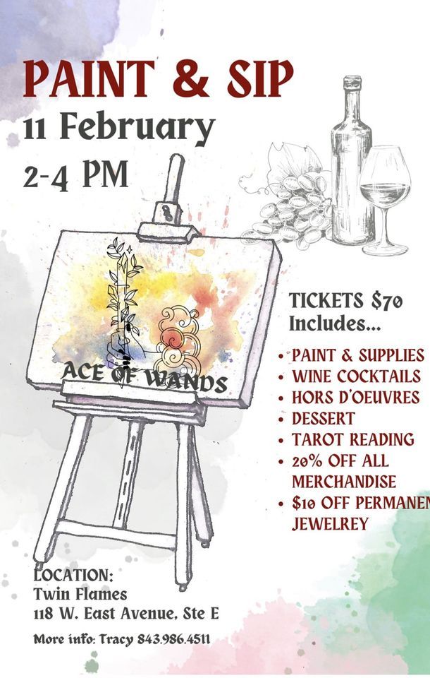 "Ace of Wands" Paint n Sip & Tarot Reading at Twin Flames in Chico Ca ...