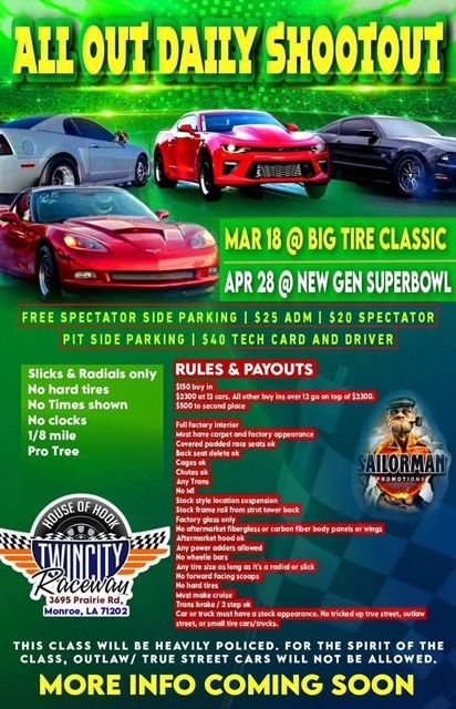 Big Tire Classic Drag Racing Gate opens Friday @ 3PM and Saturday ...