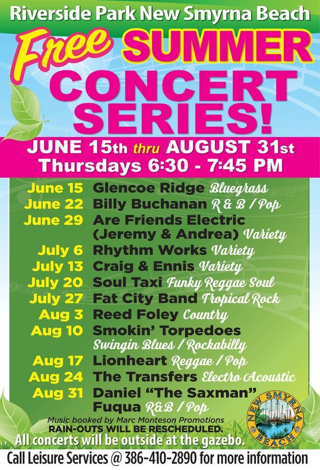 2023 Free Summer Concert Series at Riverside Park, Bethune Beach on ...