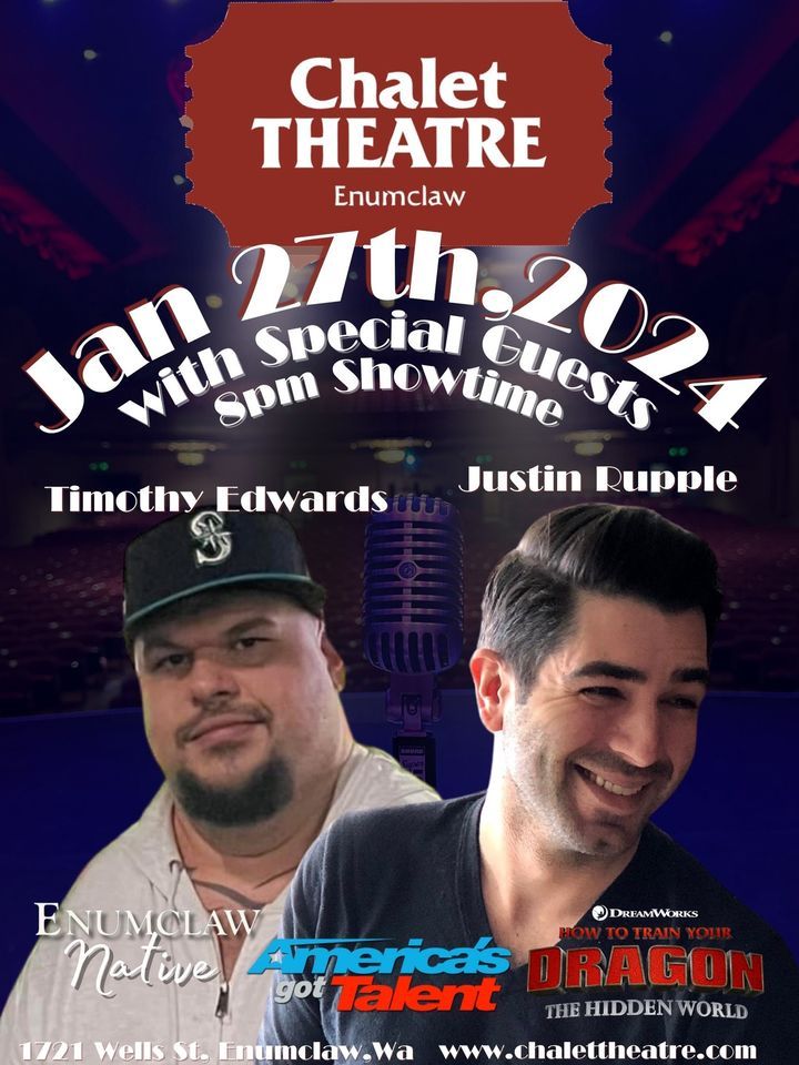 Justin Rupple live stand-up comedy tour at Chalet Theatre at Chalet ...