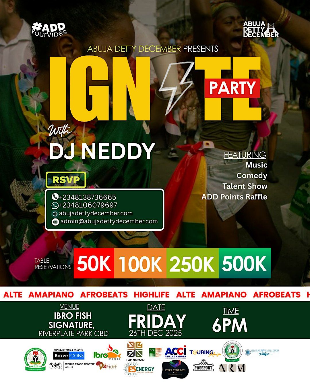 ADD Ignite Party 2025 at IBRO FISH SIGNATURE, Abuja on 26th December, 2025