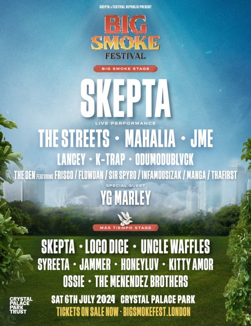 Big Smoke Festival 2025 - Sunday Tickets at Crystal Palace Bowl, London ...