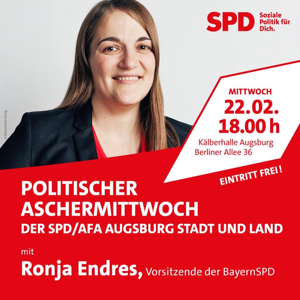 Politischer Aschermittwoch der SPD Augsburg/Augsburg-Land | Kälberhalle, Augsburg, BY | February ...