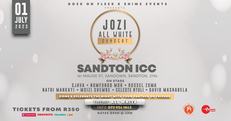 JOZI ALL WHITE CONCERT 2023 at Sandton Convention Centre on 1st July, 2023