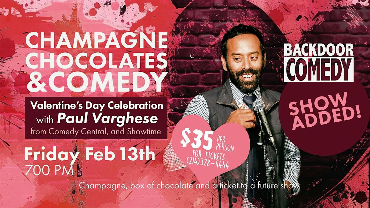 Backdoor Comedys “Champagne, Chocolates & Comedy” Valentines Day Shows ...