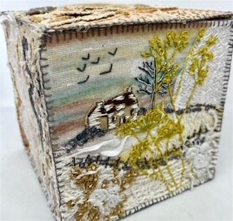 Textile Art - A Season Themed Fabric Art Embroidered Memory Box ...