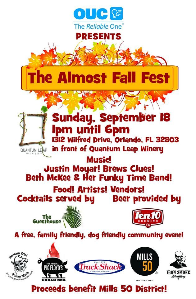 The Almost Fall Fest | Quantum Leap Winery, Orlando, FL | September 18 ...