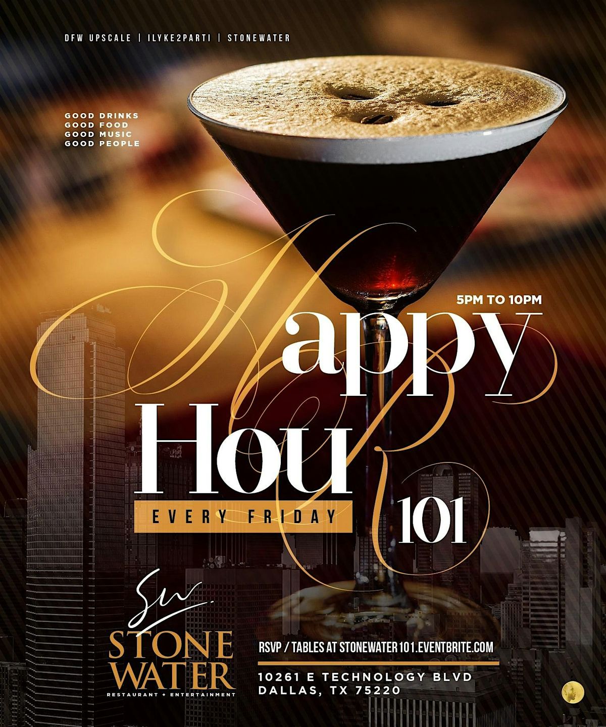 Happy Hour 101 @ The All New Stonewater at 10261 Technology Blvd E ...