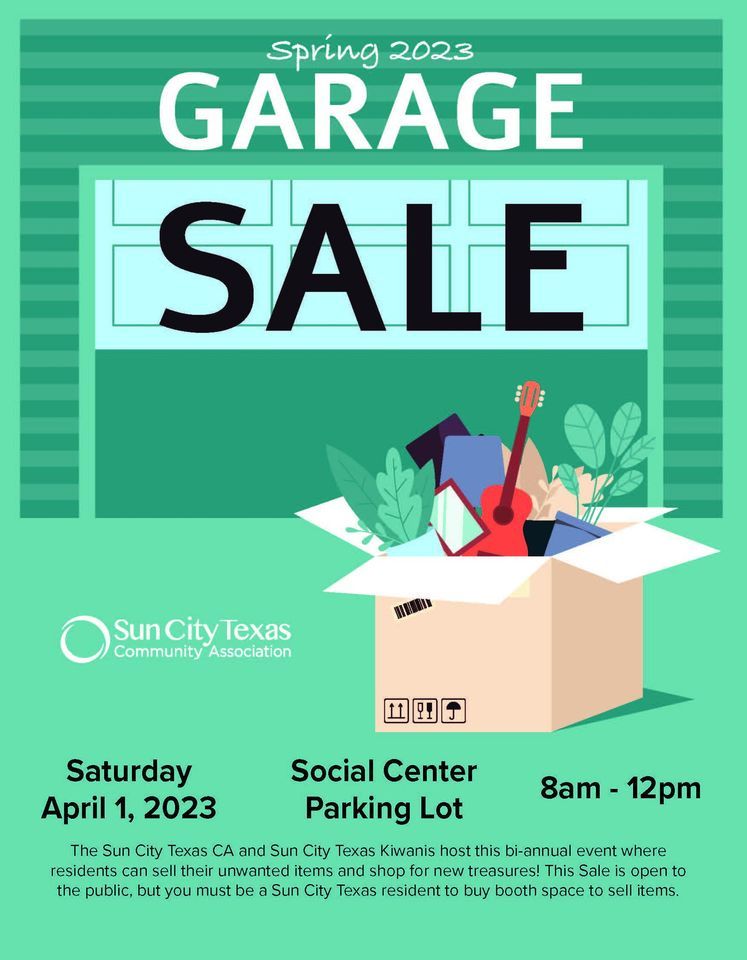 Spring Garage Sale | Sun City Texas Community Association, Georgetown ...