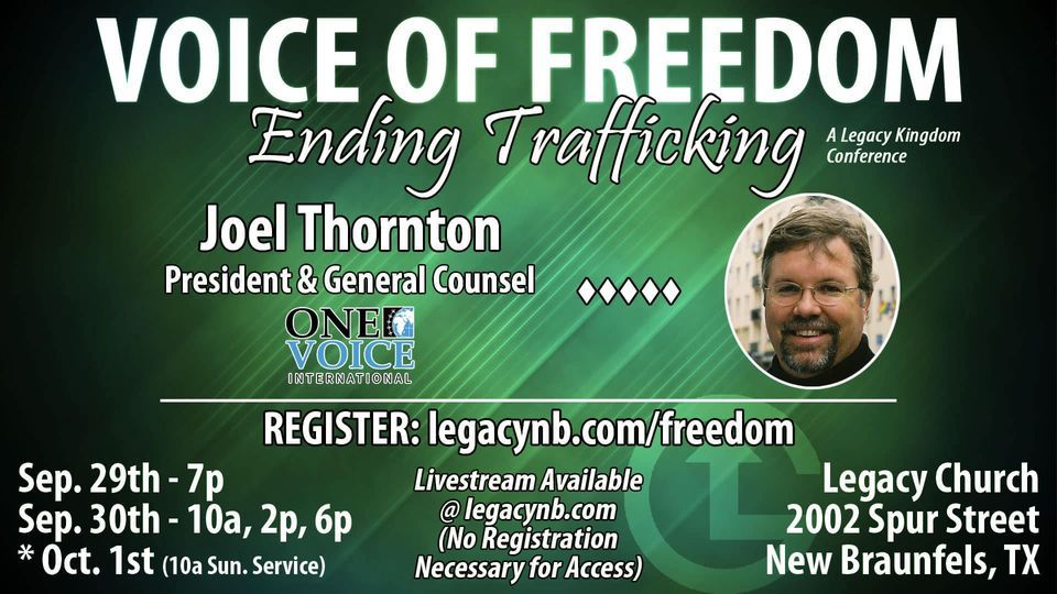 Voice of Freedom - Ending Trafficking - A Legacy Conference with One ...