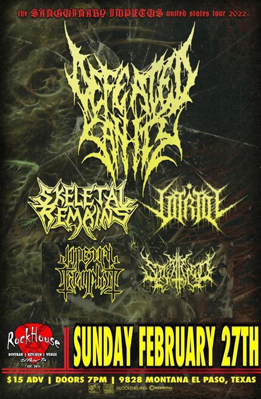 DEFEATED SANITY | El Paso, Texas | February 27, 2022