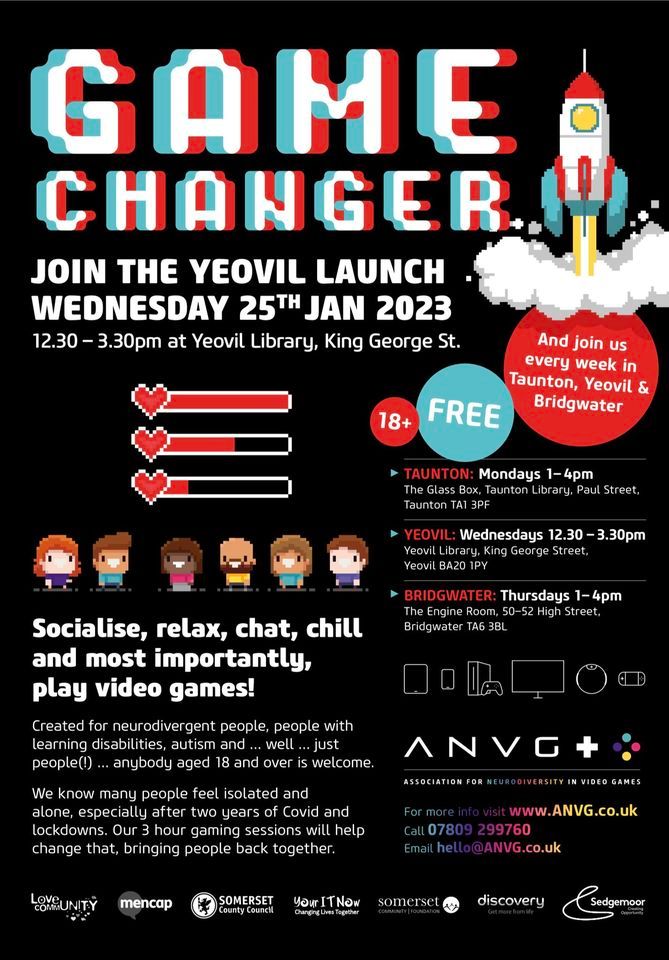 Game Changer Yeovil | Somerset Libraries Yeovil | February 15, 2023