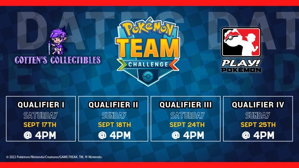 Pokemon TCG TEAM Challenge Season 4 at Cottens Collectibles, Corpus ...