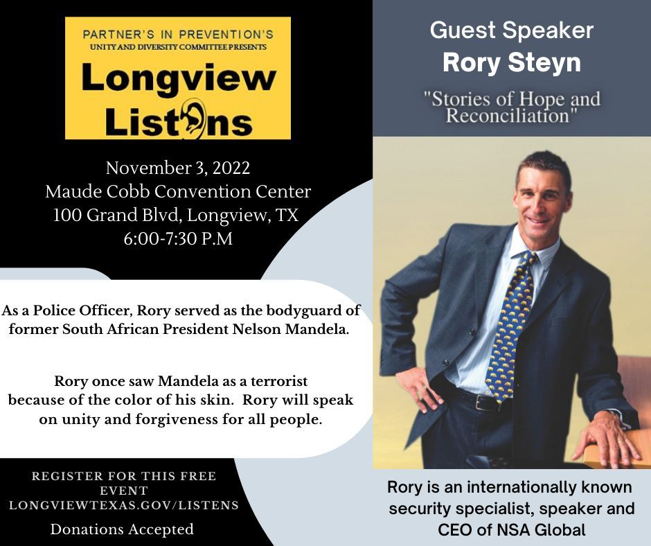 Longview Listens brings Rory Steyn "Stories of Hope and Reconciliation ...