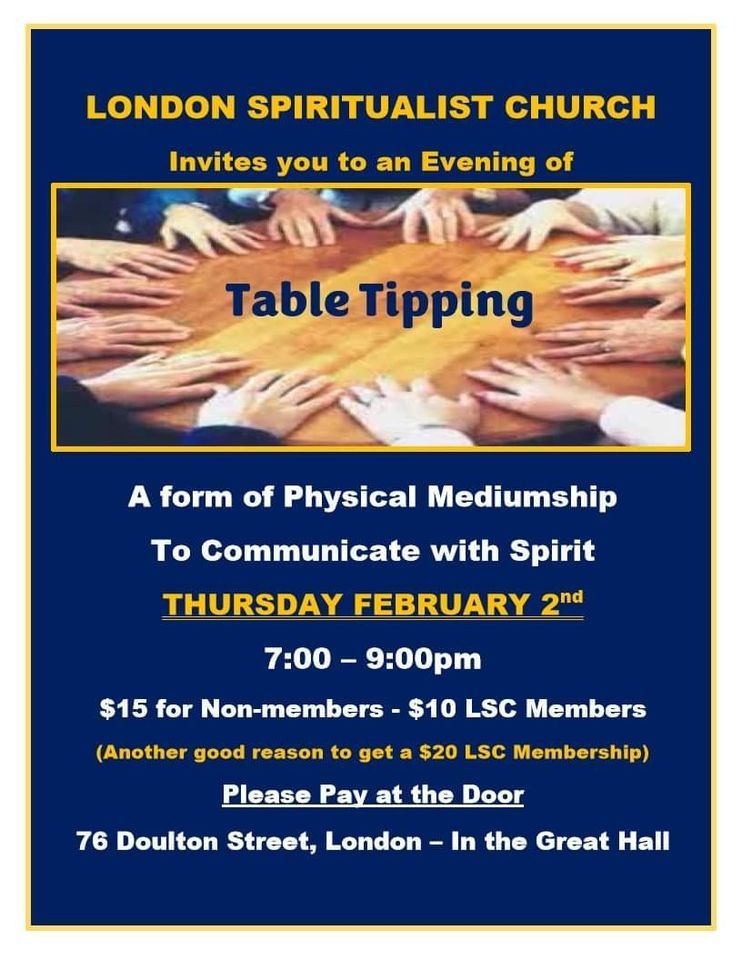 Table Tipping | London Spiritualist Church | February 2, 2023