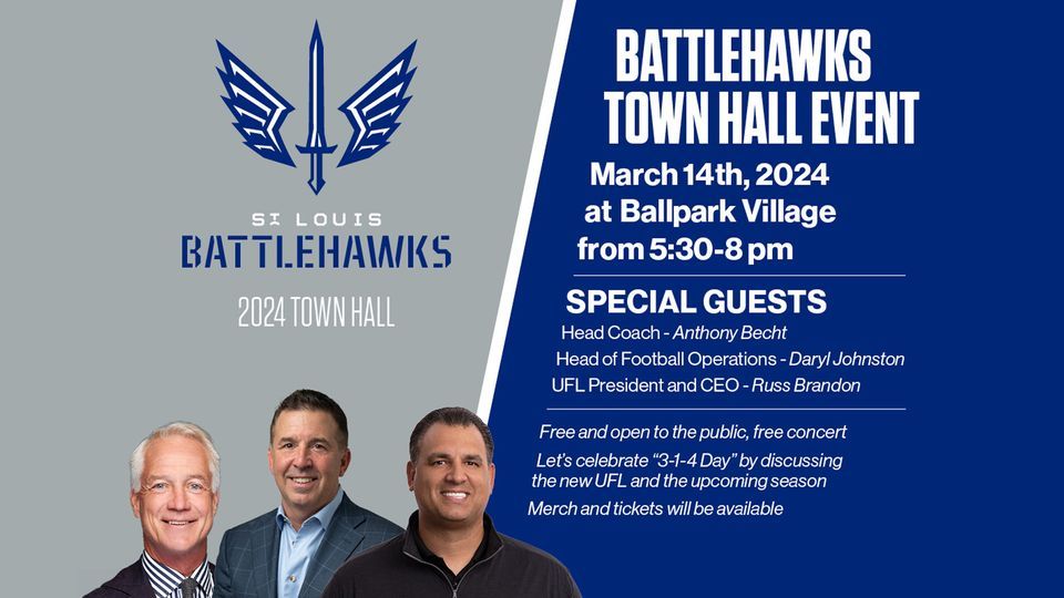 Battlehawks 314 Day Town Hall Event | Ballpark Village St. Louis ...