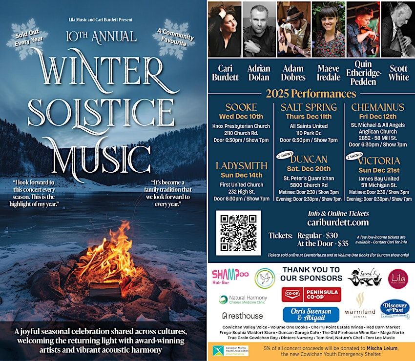 SALT SPRING ISLAND - Winter Solstice Music: 10th Anniversary Tour at ...