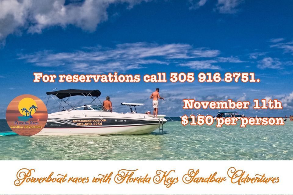 Powerboat races viewing boat with Florida Keys Sandbar Adventures ...