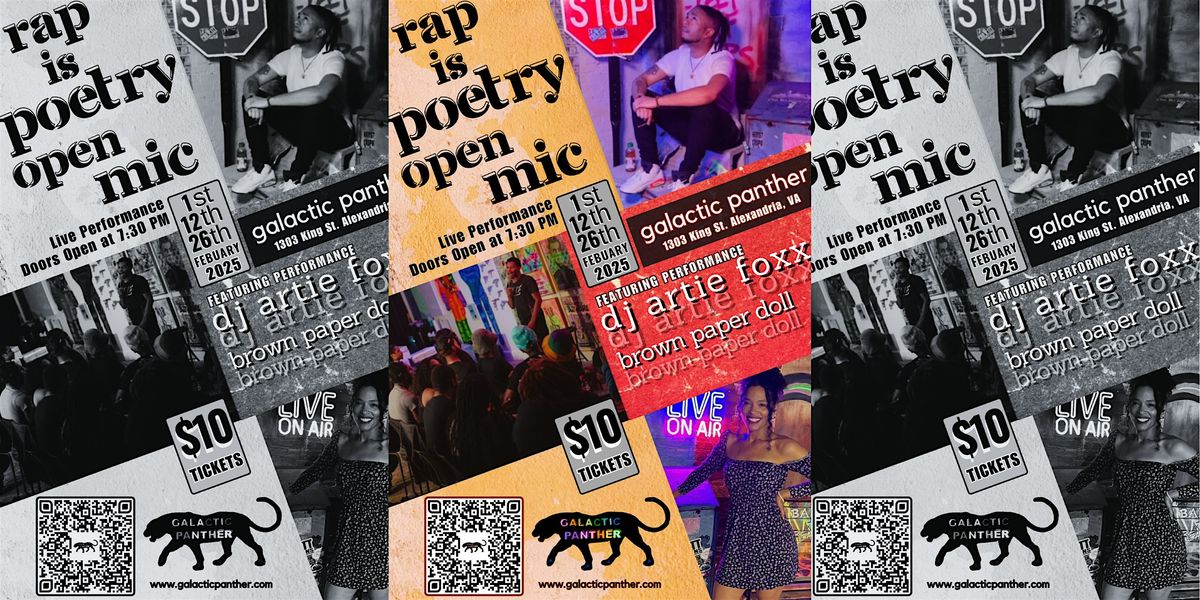 Rap is Poetry Open Mic Night @ Galactic Panther Art Gallery at Galactic ...