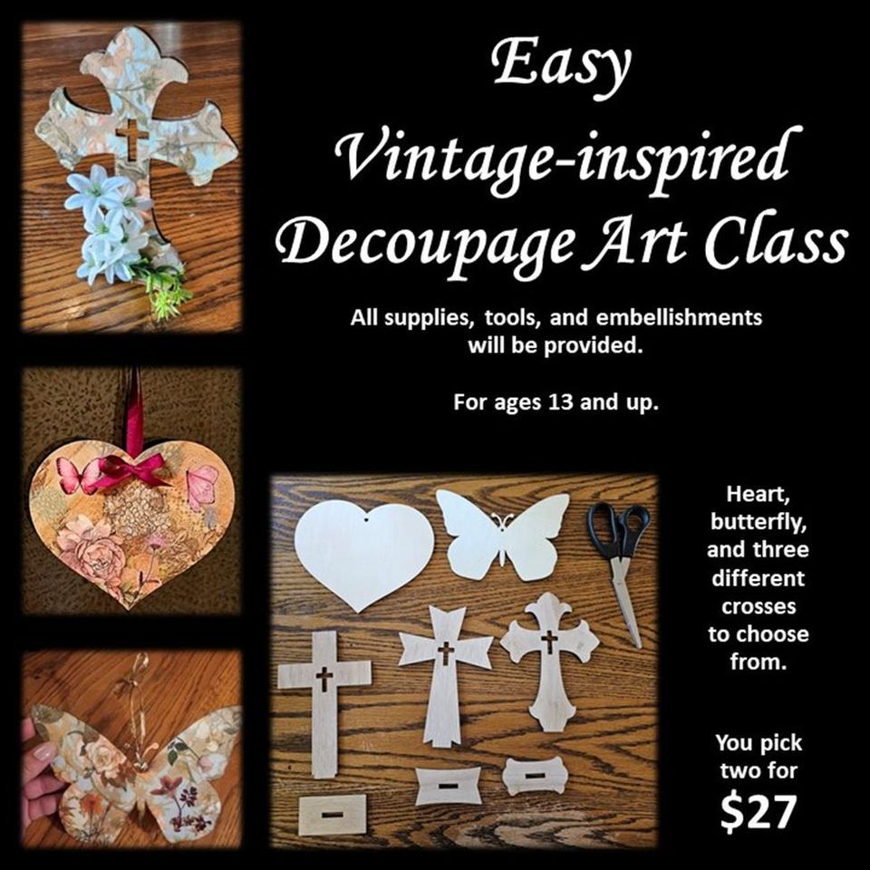 Easy Victorian-Inspired Decoupage Art Class w Debbie at My New Favorite Thing, Waterford on 30th ...