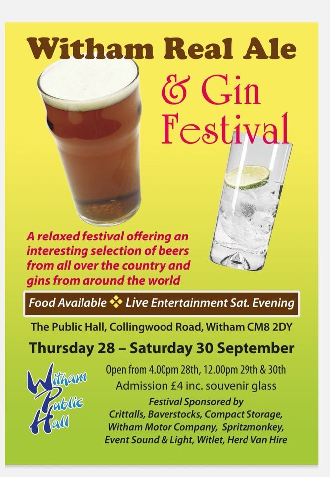Witham Real Ale and Gin Festival at Witham Public Hall on 28th ...