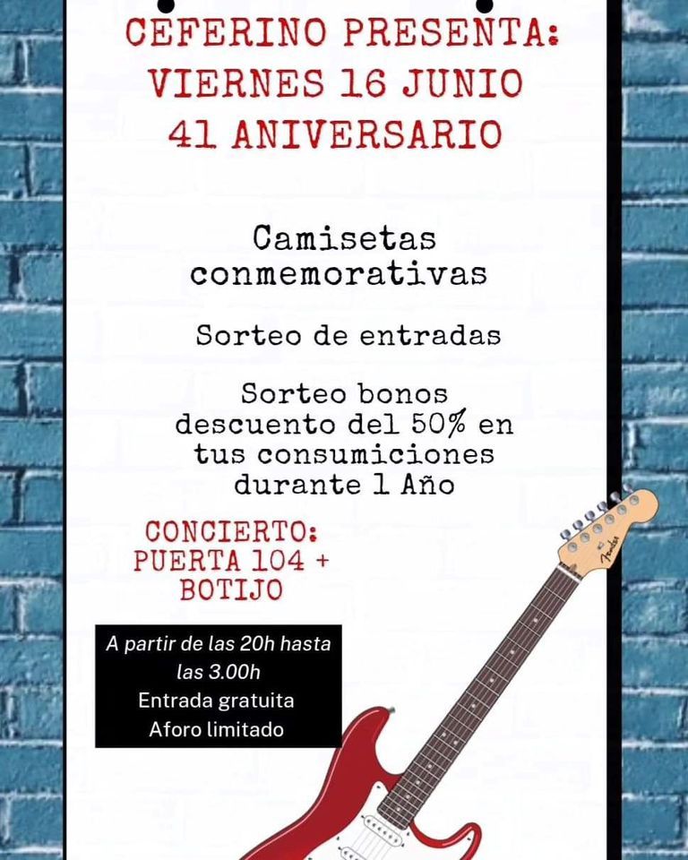 Puerta 104 + Botijo en el 40 aniversario del Bar Ceferino at BAR ...