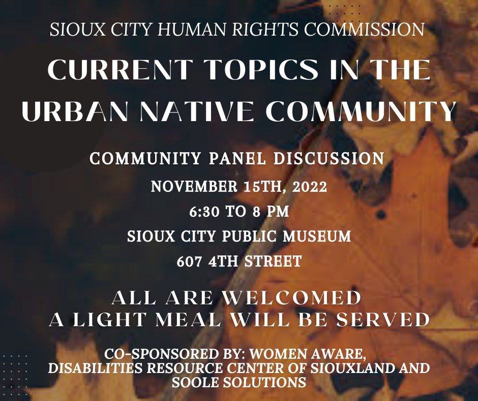 Current Topics in the Urban Native Community at Sioux City Public ...