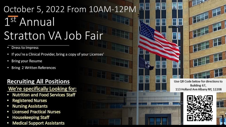 1st Annual Stratton VA Job Fair at Albany Stratton VA Medical Center on ...