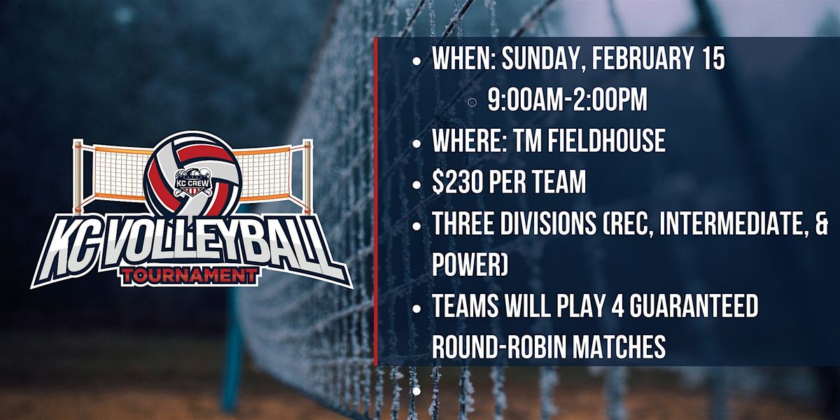 Indoor Volleyball Tournament at TM Fieldhouse, Lee's Summit on 15th ...